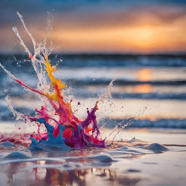 Colorful Beach Splash - Etsy