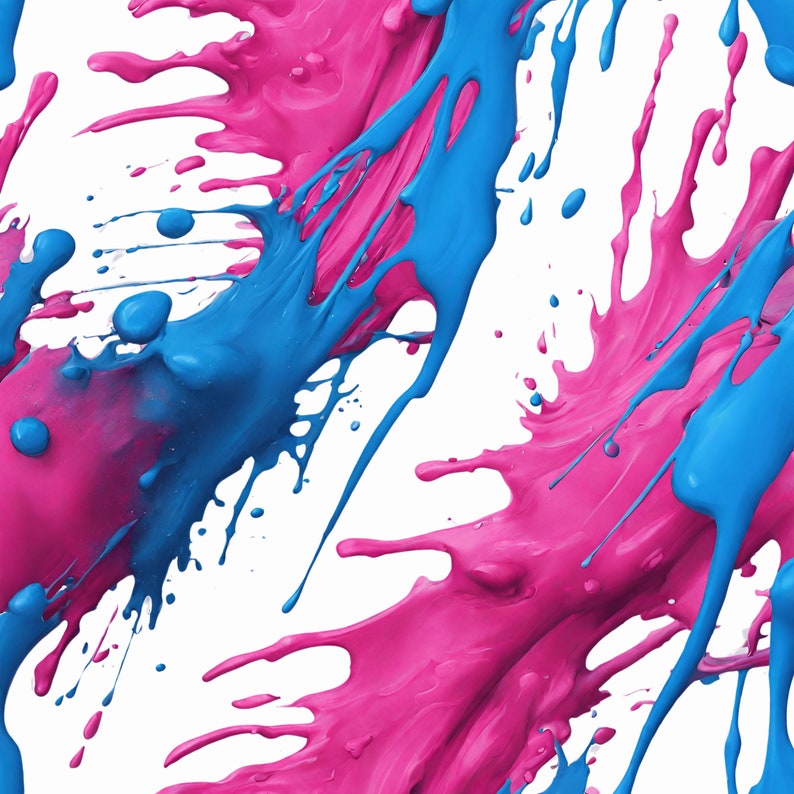 Pink and Blue Paint Splash - Etsy