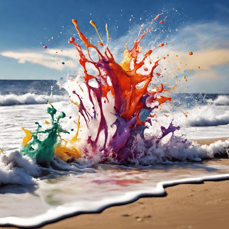 Colorful Beach Splash - Etsy