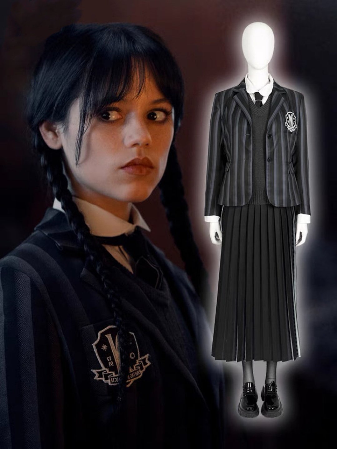 Wednesday Addams Cosplay Costume School Uniform - Etsy