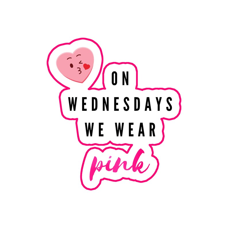 On Wednesdays We Wear Pink Vinyl Sticker Sticker for Laptop - Etsy