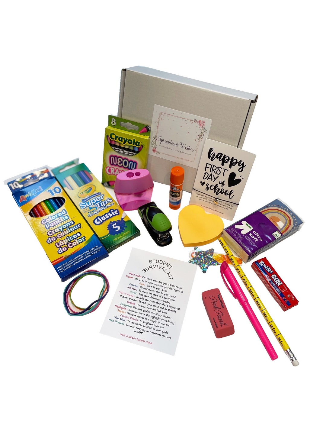 Back to School Survival Kit Box, Starting School Care Package, Fun ...