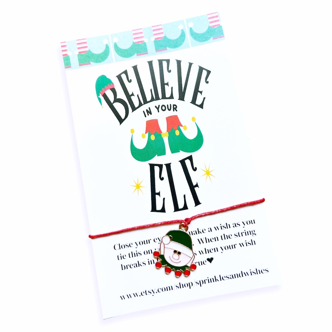 Believe in Your Elf Wish Bracelet, Elf Stocking Stuffer, Stocking ...