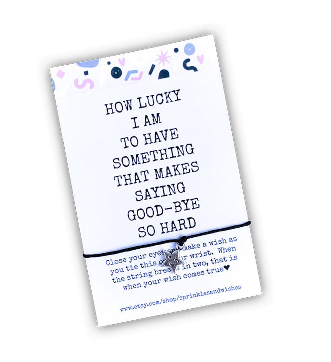 Miss You Gift: Star Wish Bracelet, Friendship Card - Etsy