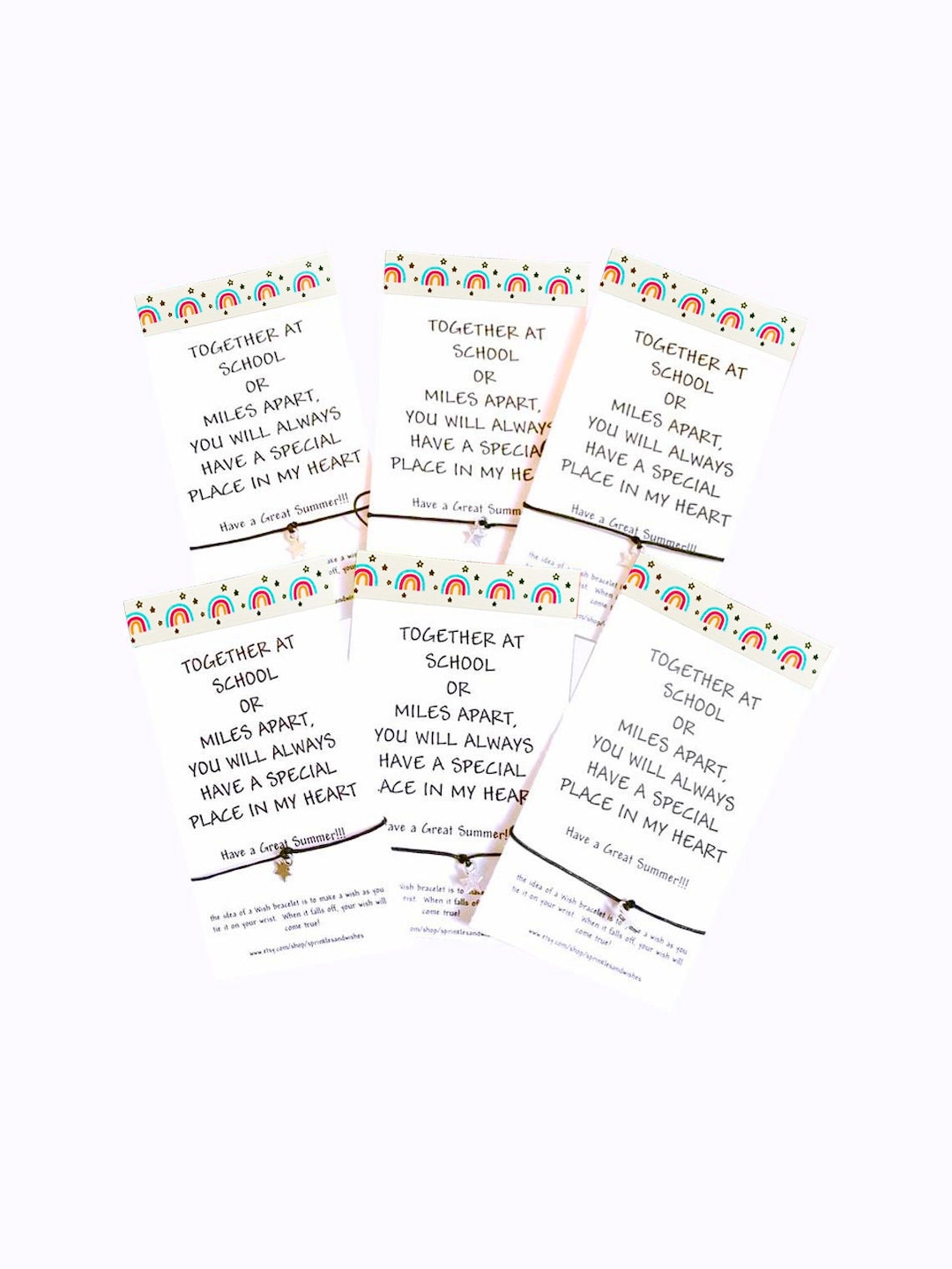 Personalized Wish Bracelet Set: End of Year Student Gift With Silver ...