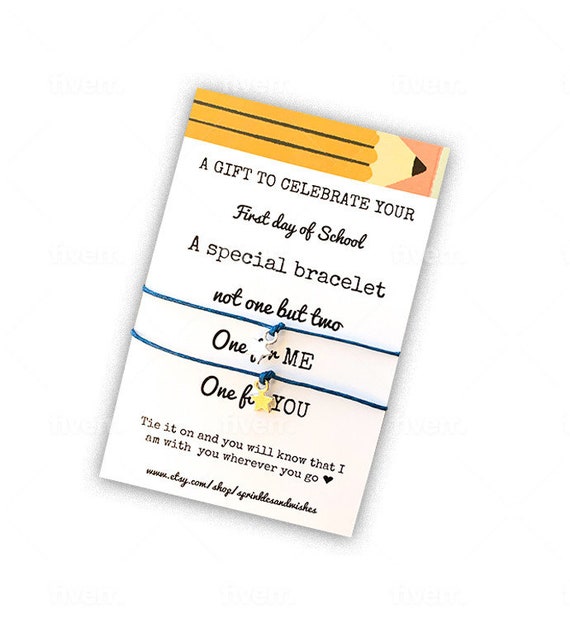 First Day of School Gift, Starting School Gift Wish Bracelet, Back to ...