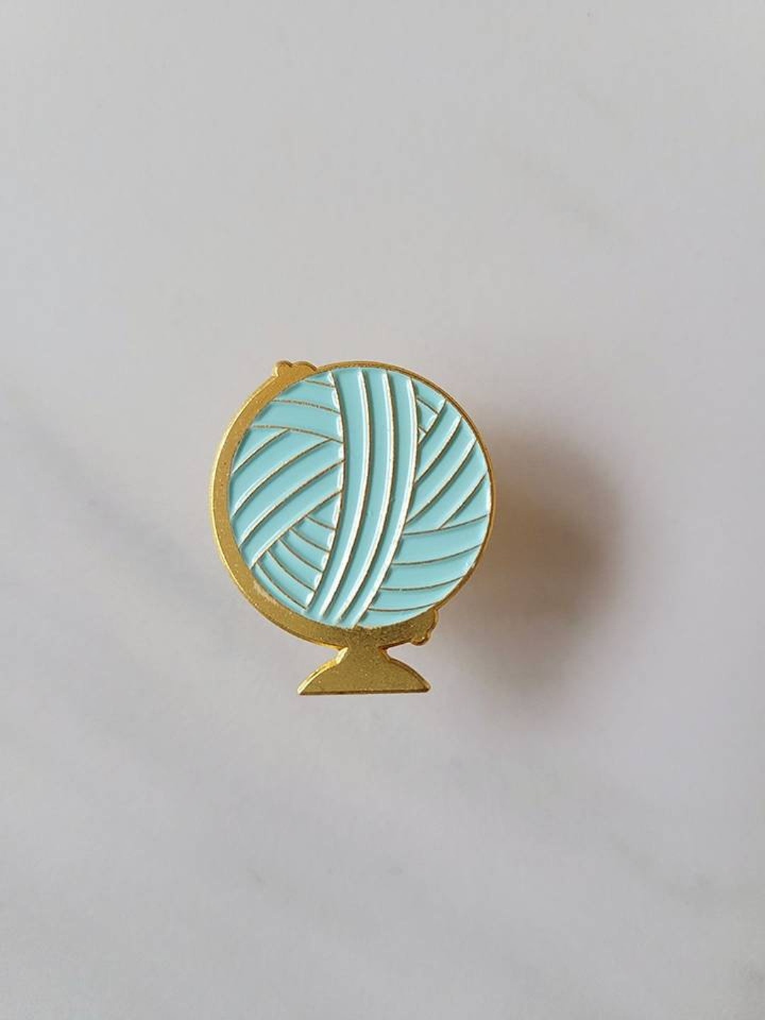 Enamel Ball of Yarn Globe Pin - Etsy