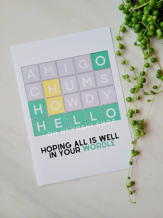 Printable Wordle Greeting Card Hello Miss You Card Just | Etsy