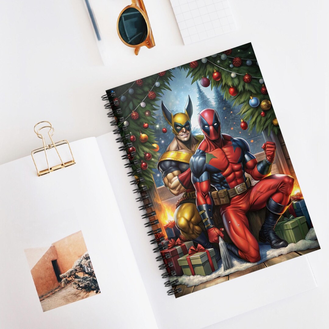 Marvel's Deadpool and Wolverine Christmas Spiral A5 Notebook Ruled Line ...