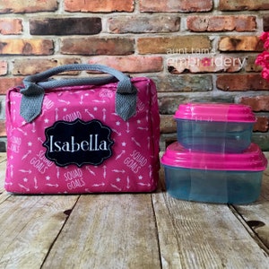 CLEARANCE SALE Kids Personalized Lunch Box, Pink School Bag, Lunch Bag ...