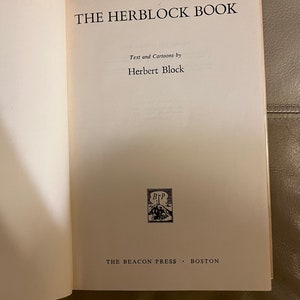 The Herblock Book by Herbert Block (copyright 1952) - Etsy