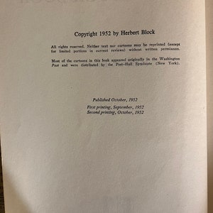 The Herblock Book by Herbert Block (copyright 1952) - Etsy