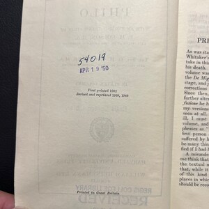 Philo IV of Eleven Volumes With an English Translation by F. H. Colson ...