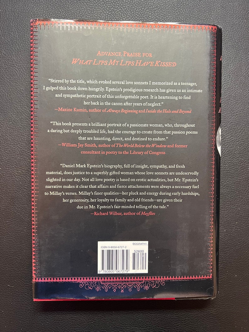 What Lips My Lips Have Kissed the Loves and Love Poems of Edna St. Vincent Millay by Daniel ...