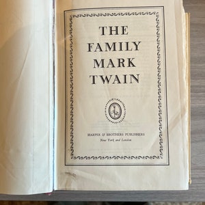 The Family of Mark Twain Including Many of His Famous Works. copyright ...