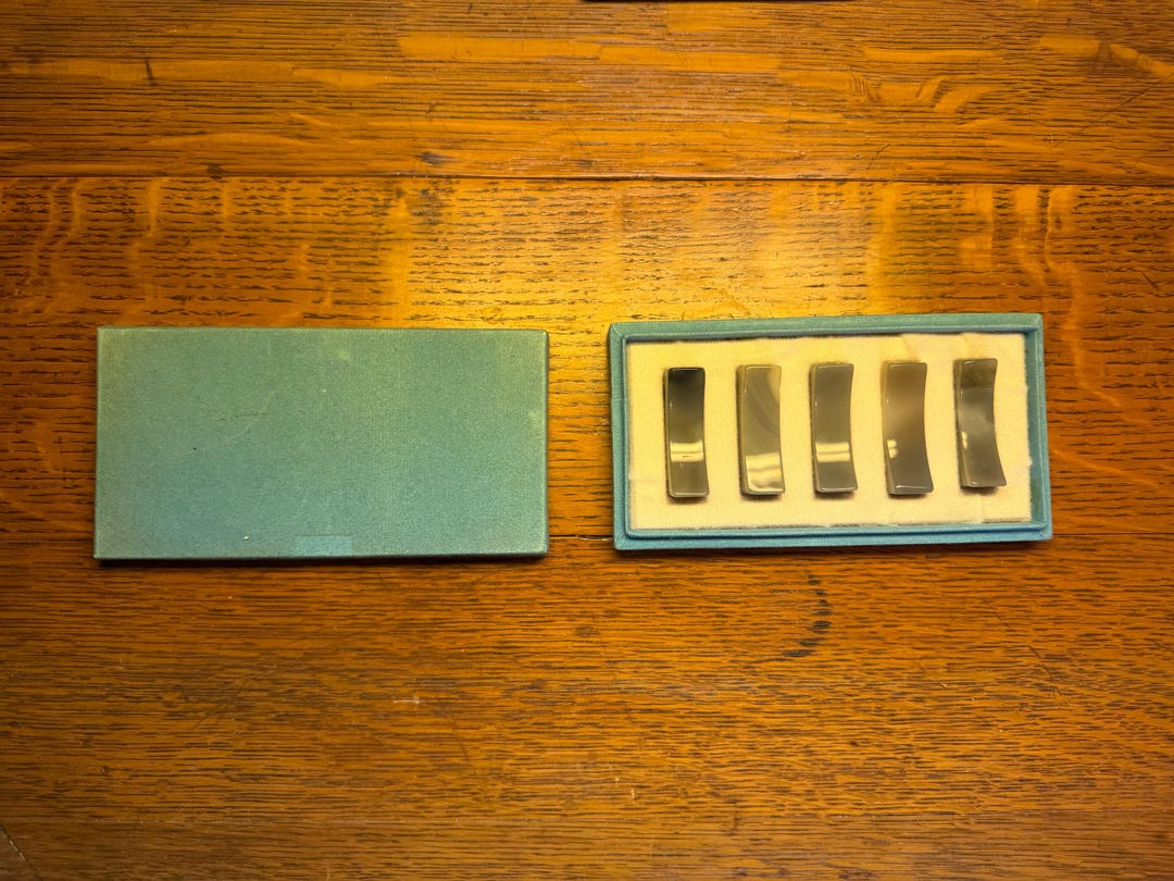 Vintage Gray Polished Marble Chopstick Holders (circa 1960s or 1970s ...