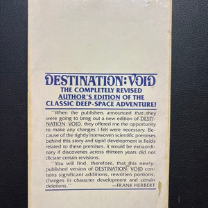 Destination Void by Frank Herbert Revised Berkeley Edition Paperback copyright 1978 - Etsy
