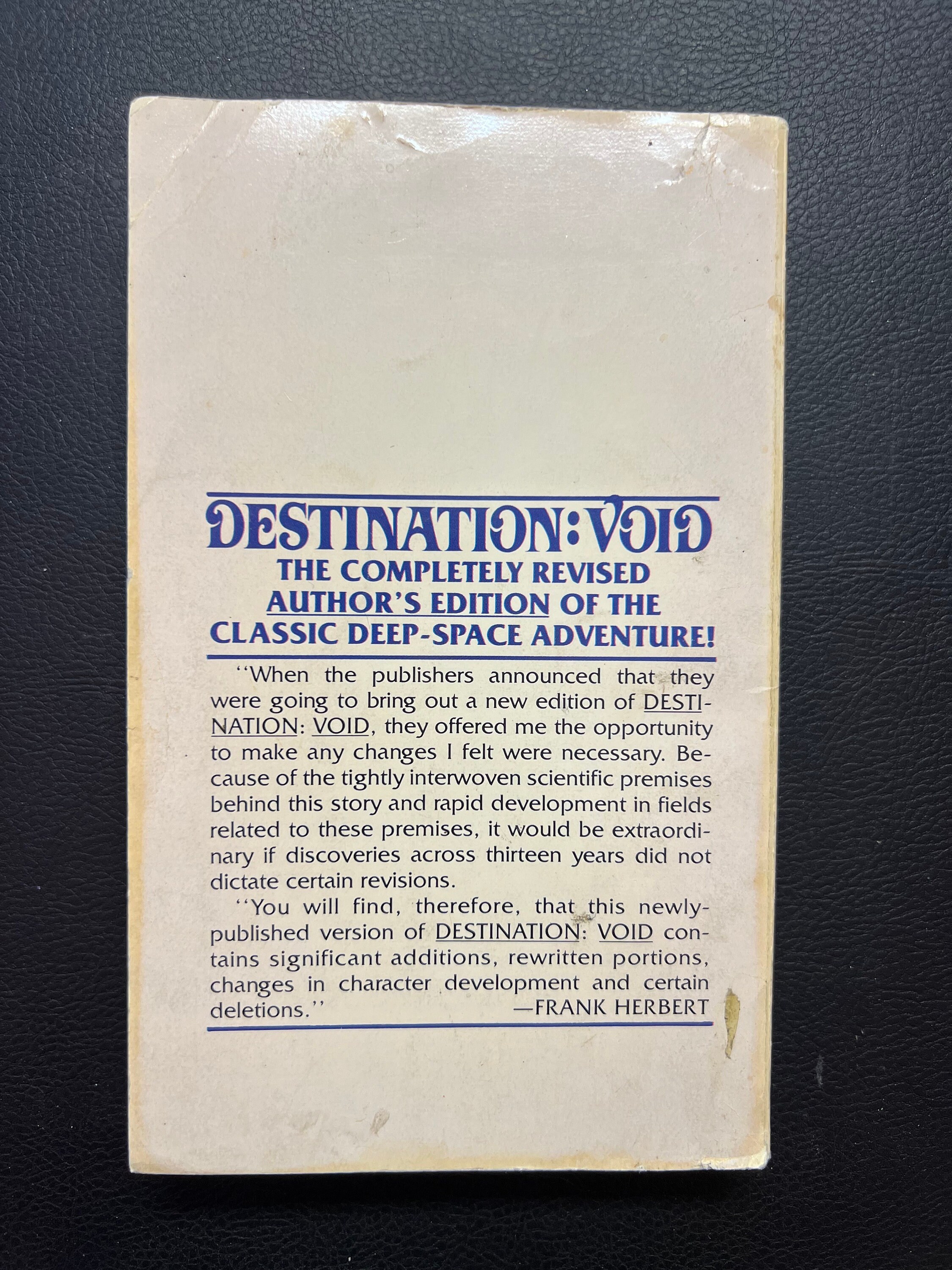 Destination Void by Frank Herbert Revised Berkeley Edition Paperback copyright 1978 - Etsy