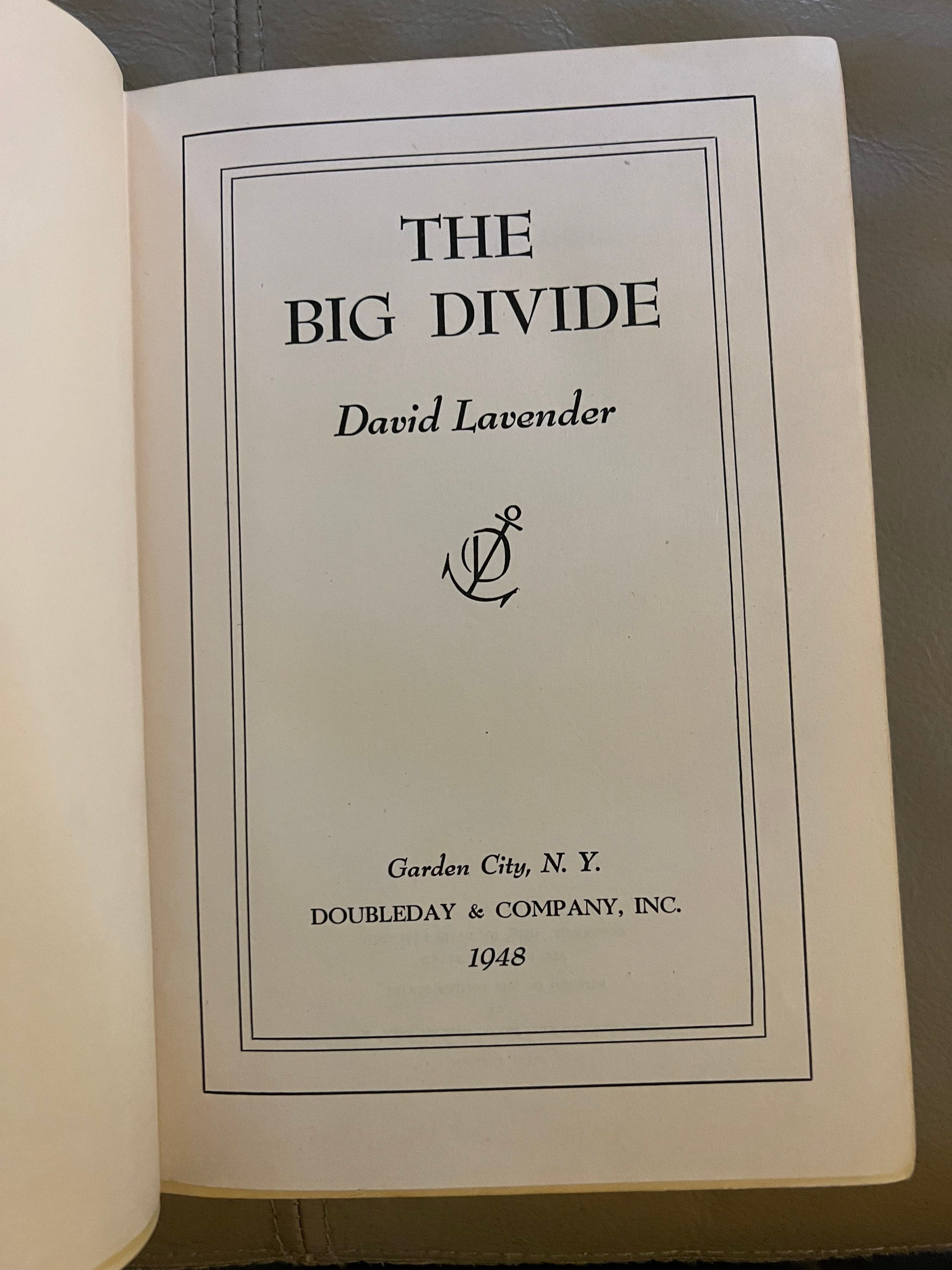 The Big Divide by David Lavender - First Edition - (copyright 1948) - Etsy