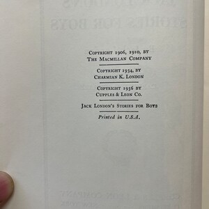 Jack London’s Stories for Boys (copyright 1936) - Etsy