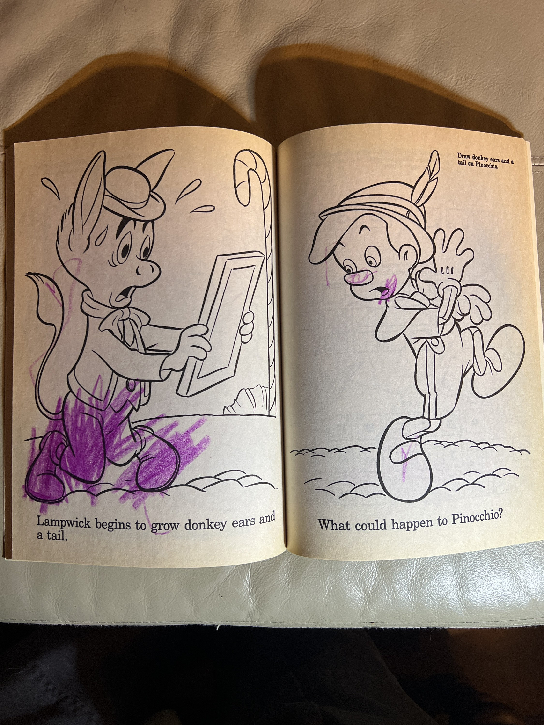 Walt Disneys Pinocchio A Big Color/activity Book copyright 1984 - Etsy