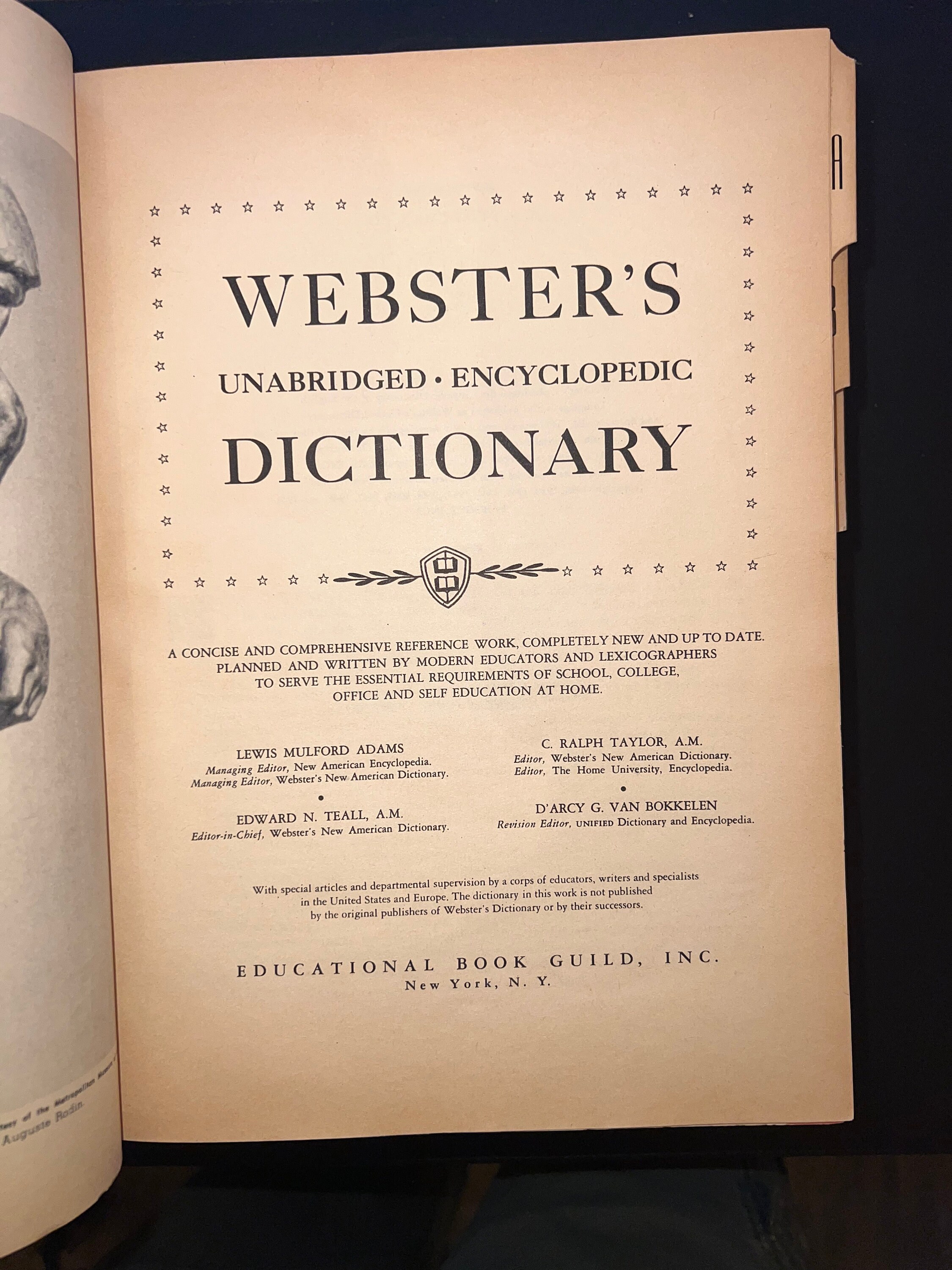 Websters Encyclopedic Dictionary of the English Language copyright 1957 ...