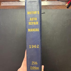 Motors Auto Repair Manual 25th Edition First Printing copyright 1962 - Etsy