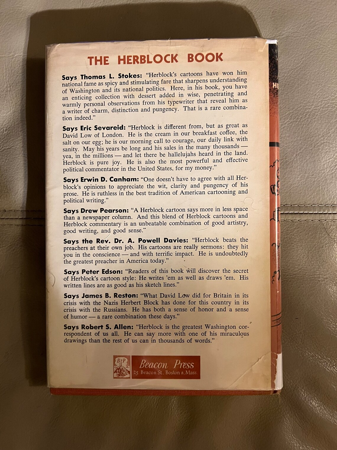 The Herblock Book by Herbert Block (copyright 1952) - Etsy