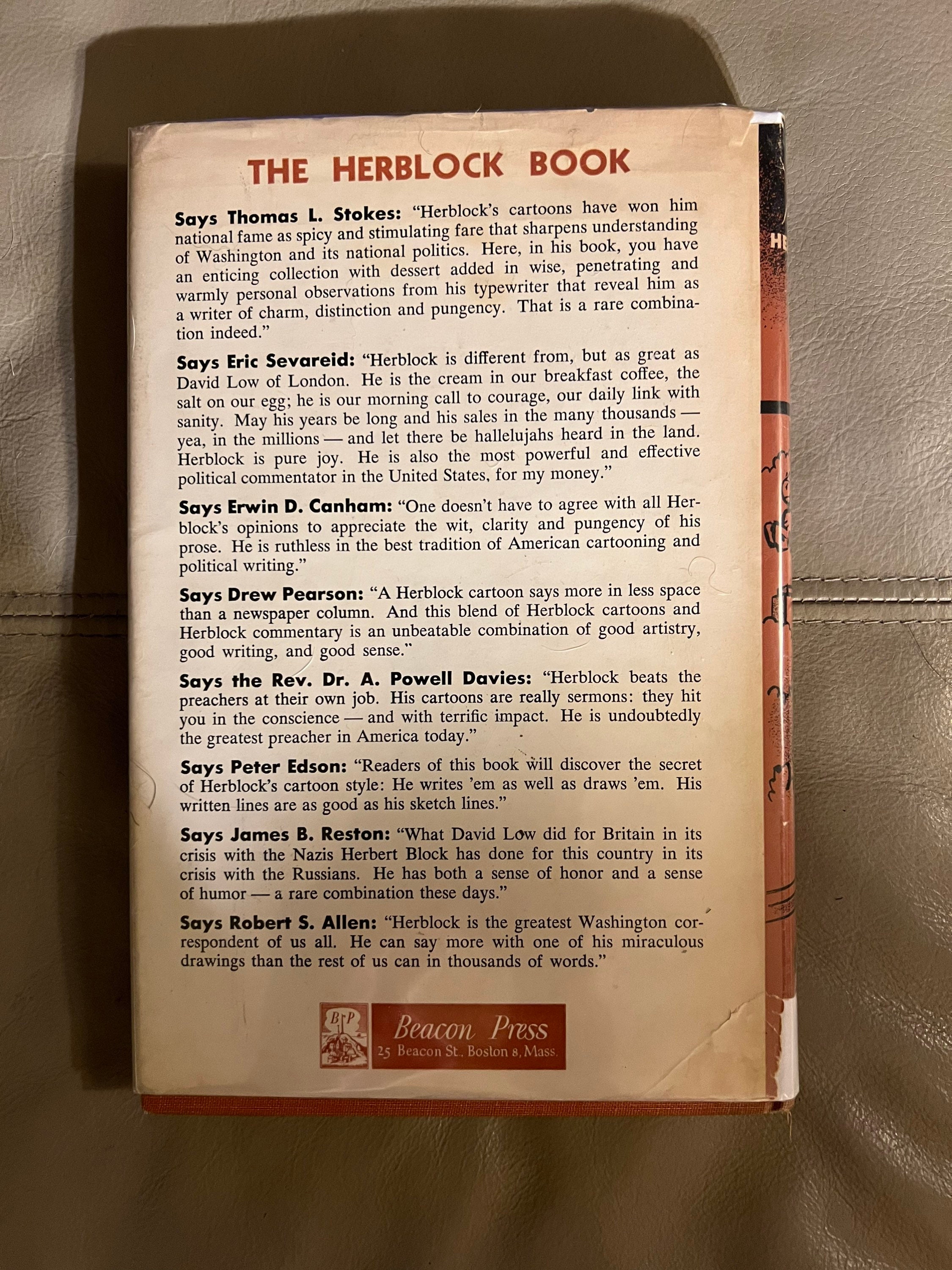 The Herblock Book by Herbert Block (copyright 1952) - Etsy
