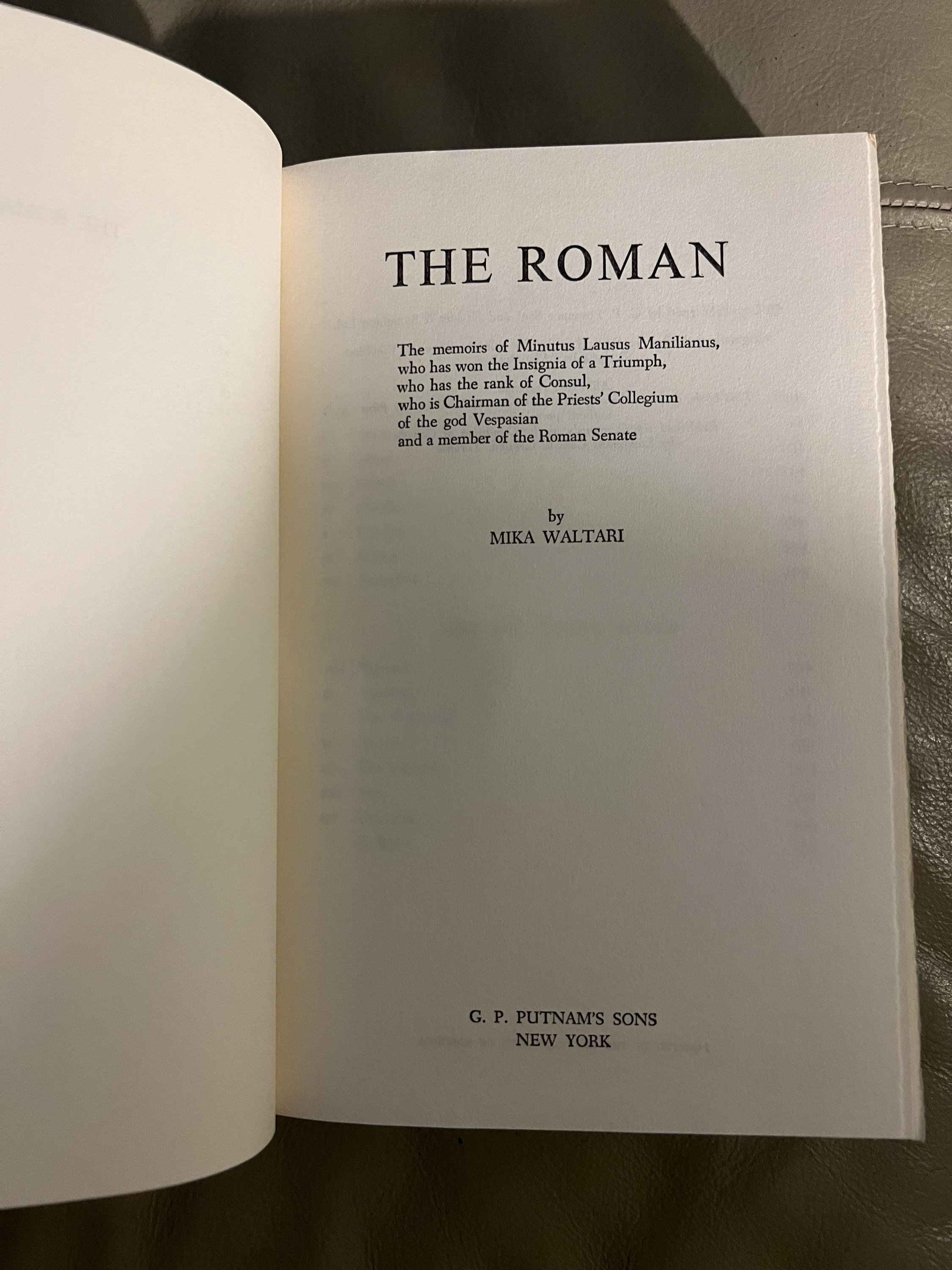 The Roman by Mika Waltari - Bookclub Edition - (copyright 1966) - Etsy