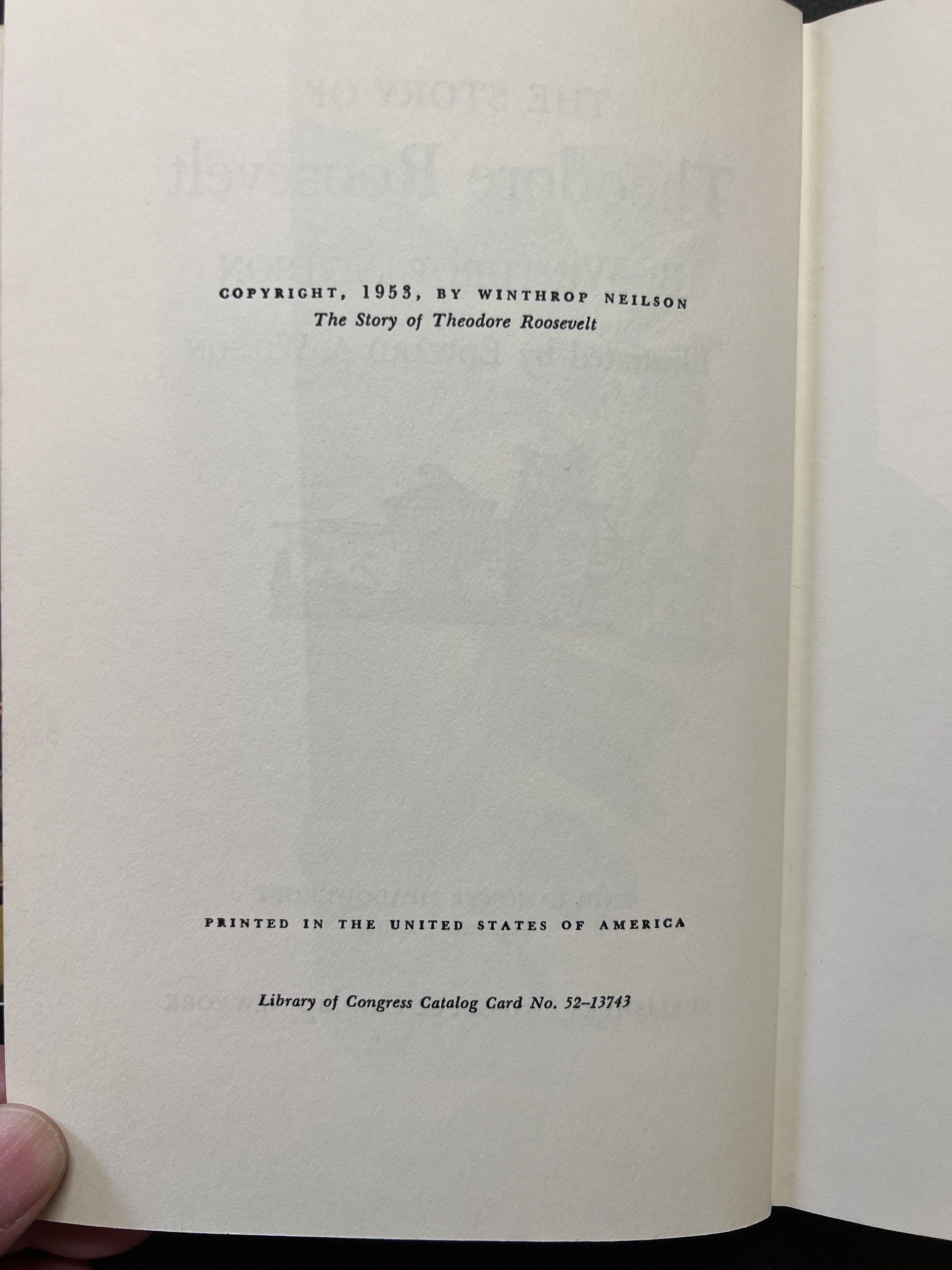The Story of Theodore Roosevelt by Winthrop Neilson copyright 1953 - Etsy