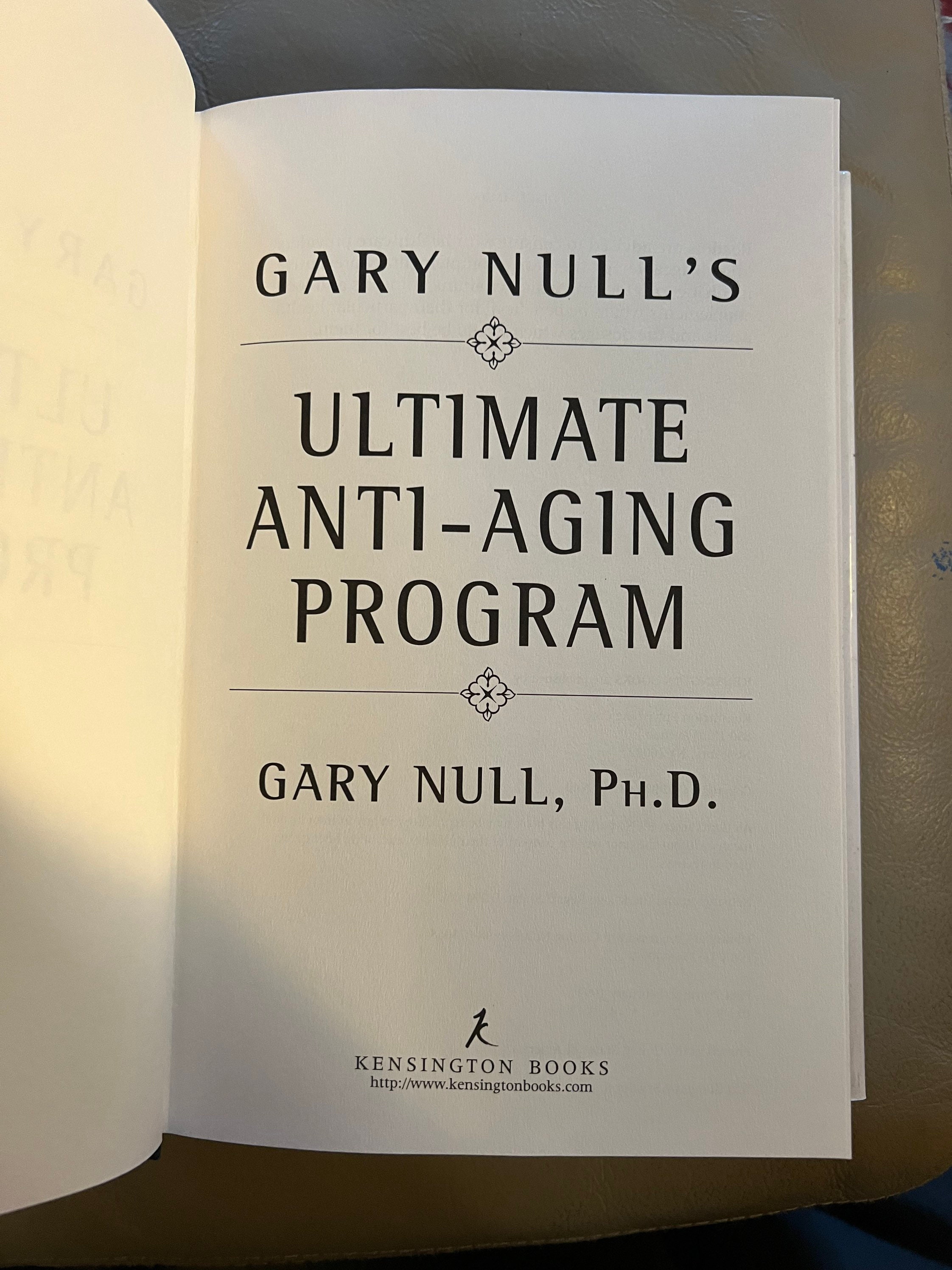 Gary Nulls Ultimate Ant-aging Program First Printing copyright 1999 - Etsy