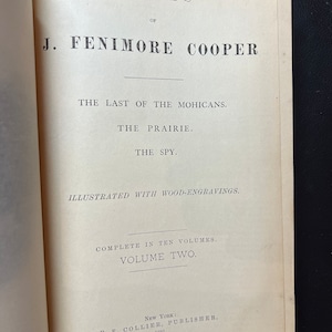 Cooper’s Works - Works of J. Fenimore Cooper - Volume Two - (copyright ...