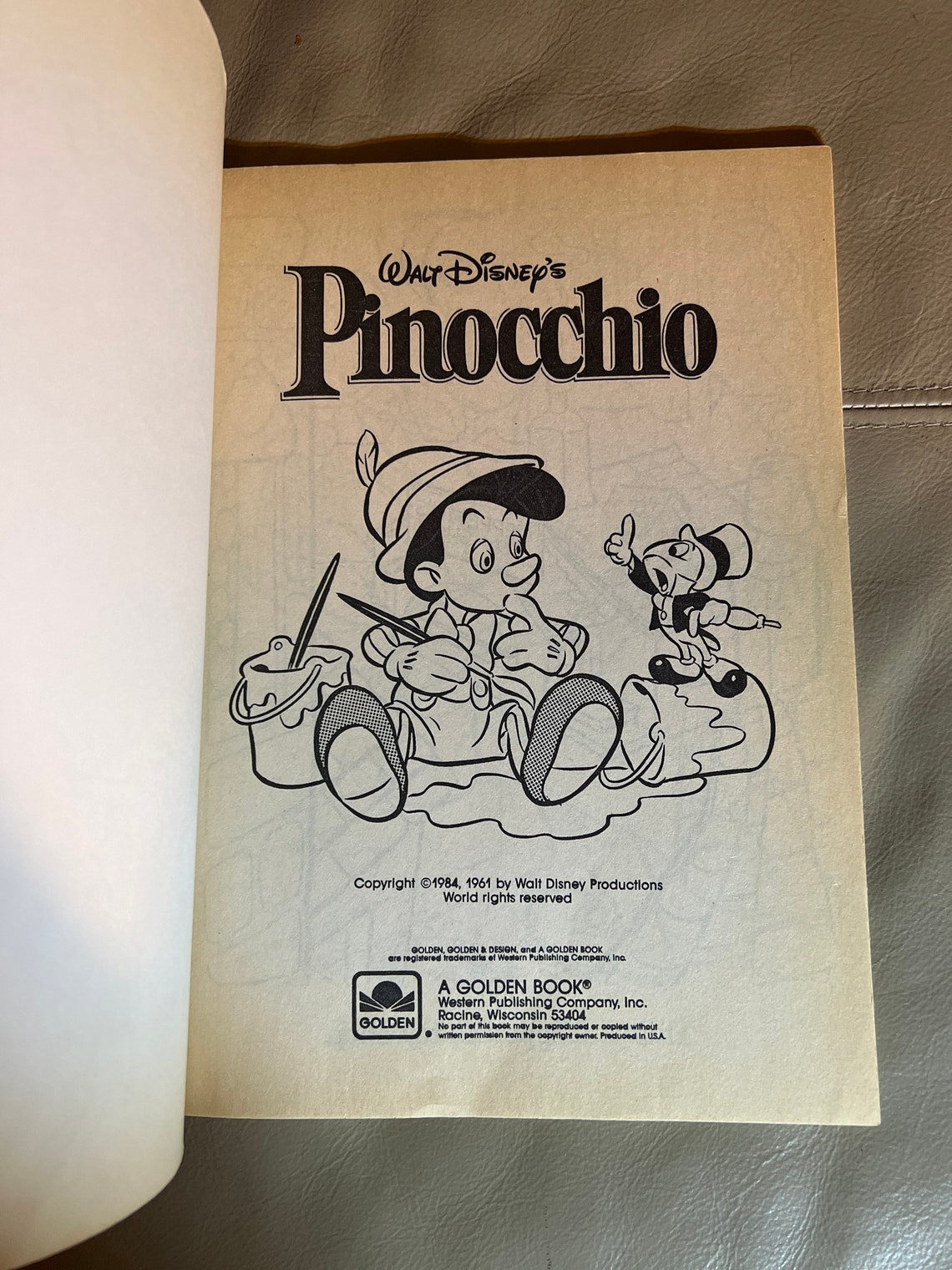 Walt Disneys Pinocchio A Big Color/activity Book copyright - Etsy
