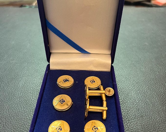 Masonic Grand Lodge Matching Button Covers, Cuff Links, Tie Tack, and ...