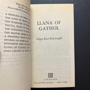 Llana of Gathol Book 10 of the Martian Tales by Edgar Rice Burroughs ...