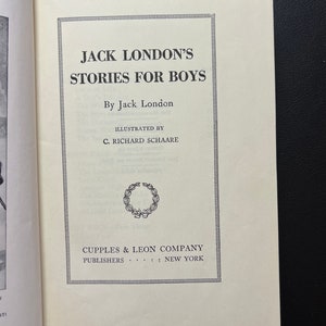 Jack London’s Stories for Boys (copyright 1936) - Etsy