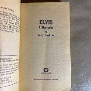 Elvis - A Biography - by Jerry Hopkins (copyright 1975) - Etsy