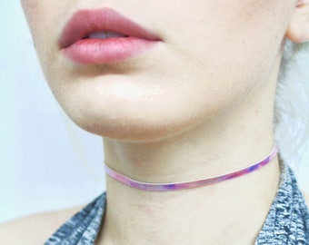 Holo Light Pink Choker Tinylittlepiecesshop - Etsy
