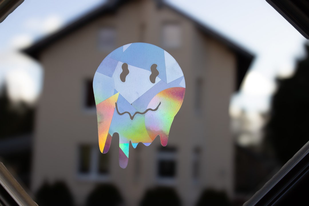 Sun Catcher Sticker Confetti Melting Face - Etsy