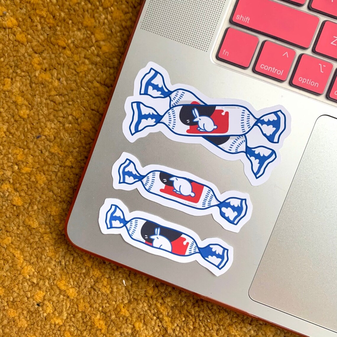 White Rabbit Sticker Set of 3 | Etsy