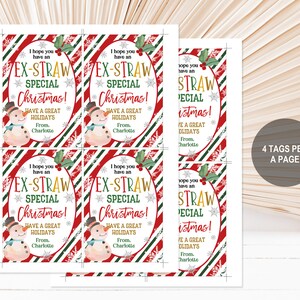 Straw Christmas Tags Ex-straw Special Christmas Holiday Gift Label Kids ...