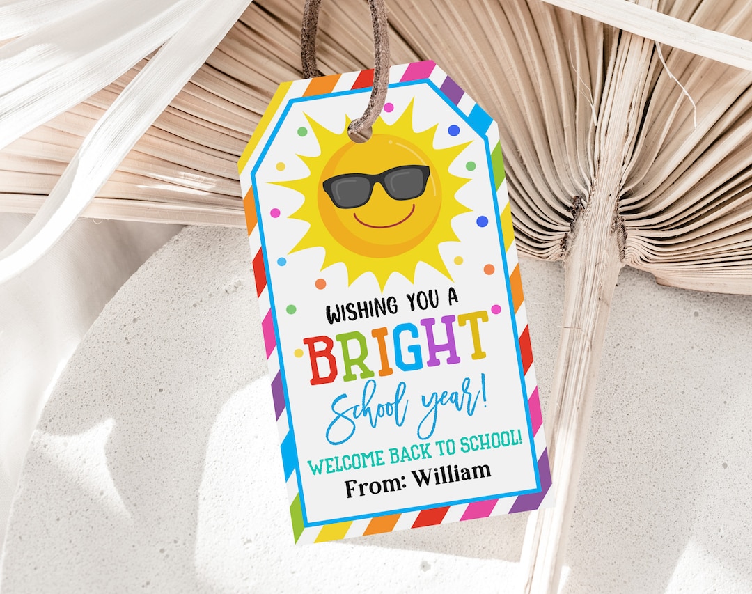 Sun Bright School Year Tag First Day of School Tag Back to School Gift ...
