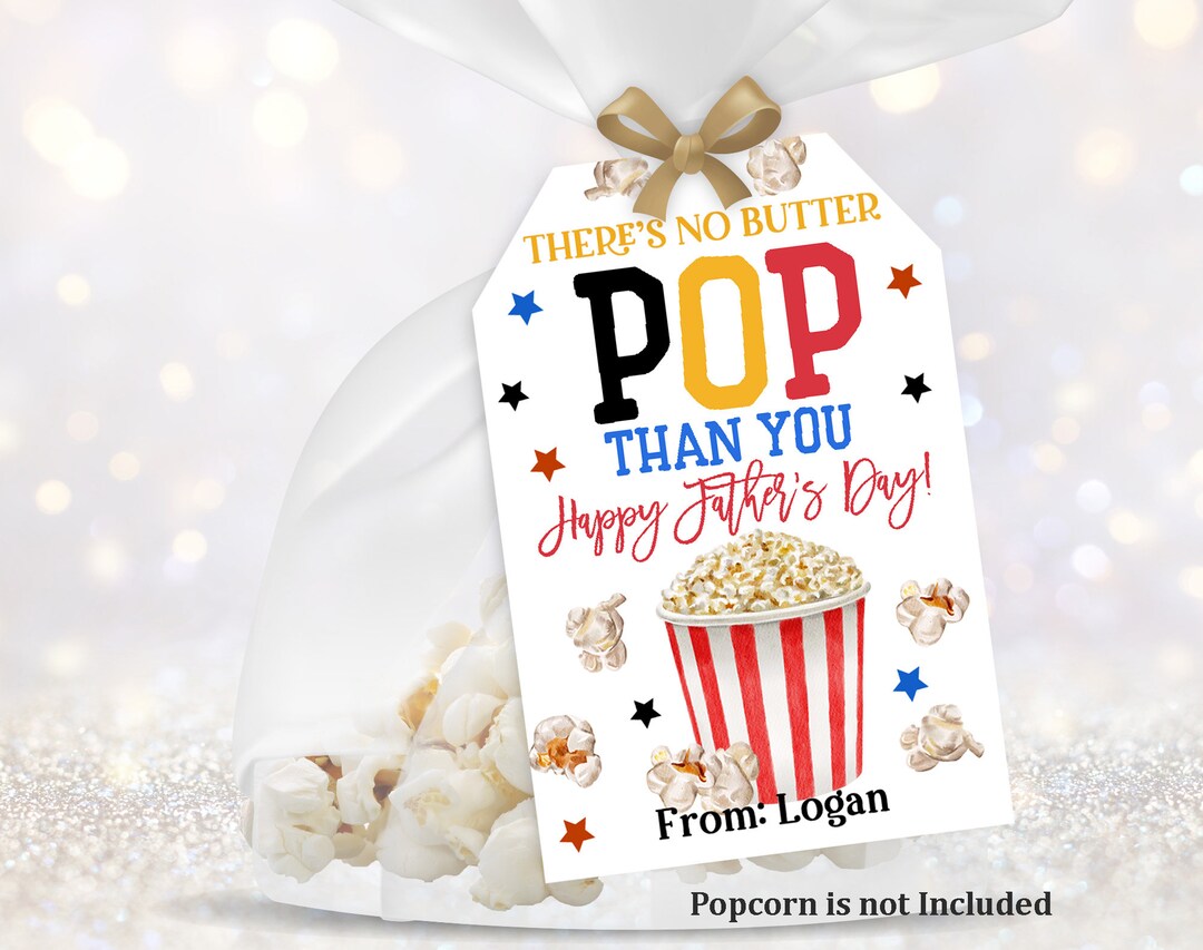 Father's Day Gift Tags Popcorn Favors Tag There's No Butter Pop Than ...