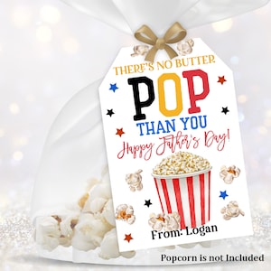 Father's Day Gift Tags Popcorn Favors Tag There's No Butter Pop Than ...