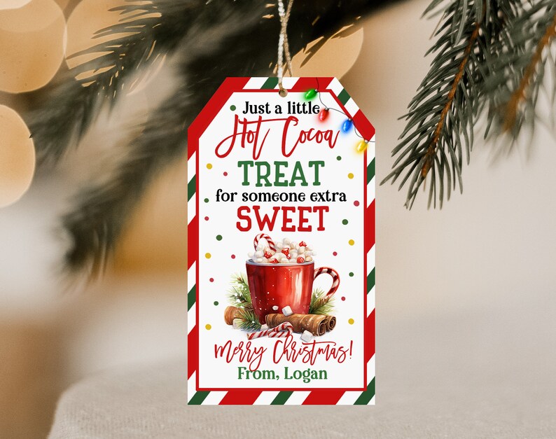 Christmas Gift Tags: Hot Cocoa Treat Labels - Editable & Printable ...