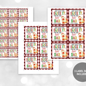 Fathers Day Pizza Tag Father's Day Pizza Label Gift Sticker Any Way You ...