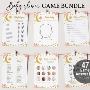 Twinkle Twinkle Little Star Baby Shower Game Bundle Moon and Stars Game ...