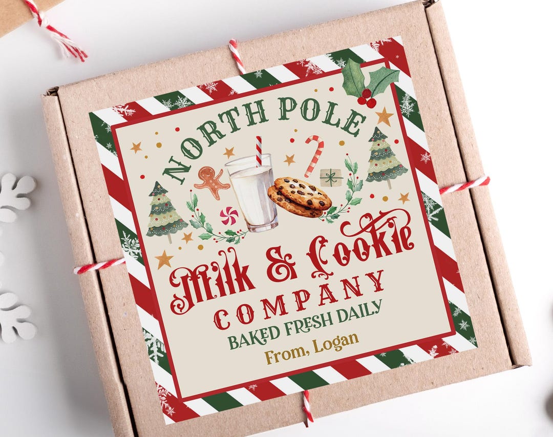 Editable Milk and Cookies Christmas Labels Holiday Treat Printable ...