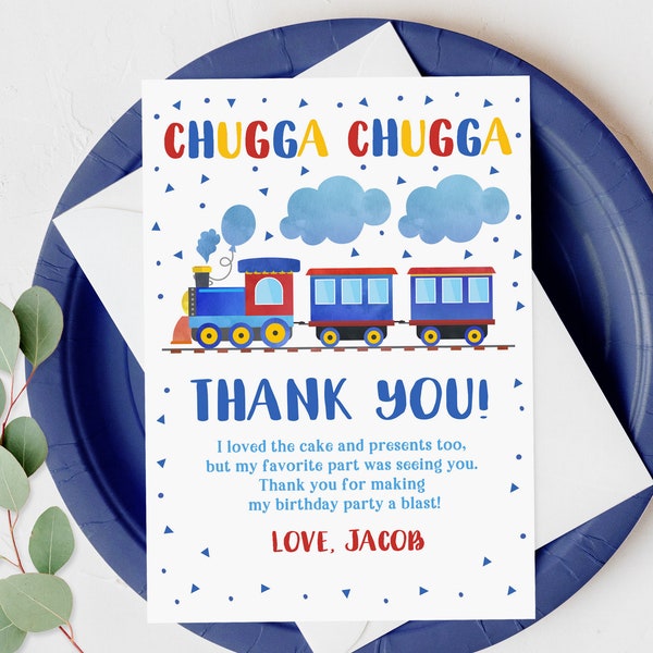 Train Thank You Note - Etsy